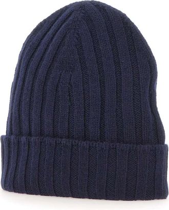 Gran Sasso Homme, Accessoires, Bleu, Taille: 50 CM Ribbed Cashmere Beanie