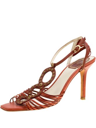 Dior sandales à brides et clous 90 mm - Marron