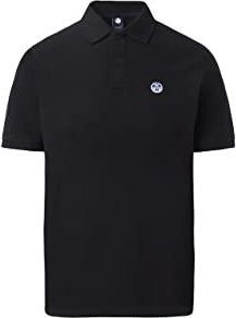 North Sails Hommes Polo en Coton Léger Piquet à Manches Courtes - Coupe Régulière, Noir 099, 4XL