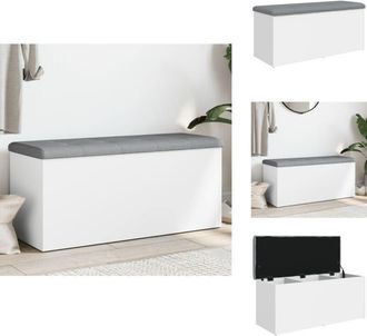 vidaXL Sitzbank mit Stauraum Wei&szlig; 102x42x45 cm Holzwerkstoff - Wohnzimmer M&ouml;bel - Stauraumbank - Beistelltisch - Garderobe - Kommode