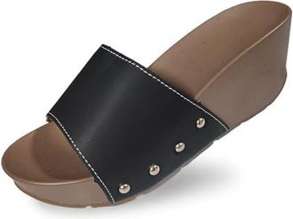 Generic Pantoufles pour femme 2026 - Sandales compens&eacute;es d&eacute;t&eacute; pour femme - Bout ouvert confortable - En li&egrave;ge - Chaussures d&eacute;contract&eacute;es et habill&eacute;es - Pour f