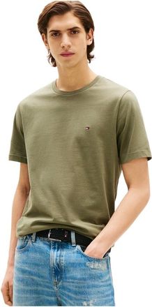 Tommy Hilfiger Homme, Tops, Vert, Taille: XS Flag Embroidery Crew Neck T-Shirt