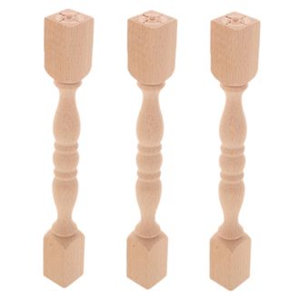 Soimiss 3 St&uuml;ck Teiliges Unbehandelte Holzs&auml;ulen Khaki Dekorative M&ouml;belpfosten f&uuml;r Treppengel&auml;nder Gardinenstangen Fensterdekoration und DIY Heimdeko