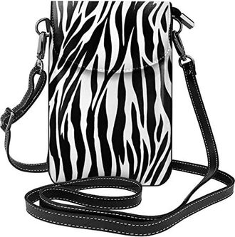 IUBBKI Porte-monnaie pour t&eacute;l&eacute;phone portable &agrave; imprim&eacute; z&egrave;bre - Petit portefeuille en cuir &agrave; bandouli&egrave;re pour femmes Sac &agrave; bandouli&egrave;re pour carte de transport