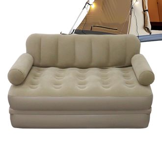 Generic Luftcouch - 190 x 150 x 65 cm aufblasbarer Loungesessel, faltbares Schlafsofa aus PVC-Samt mit integrierter Luftpumpe und auslaufsicherem Ventil | Tra