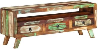vidaXL Vidaxl - Meuble tv Multicolore 110x30x40 cm Bois massif de récupération
