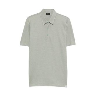 Brioni Homme, Tops, Vert, Taille: M Polo en coton piqu&eacute;