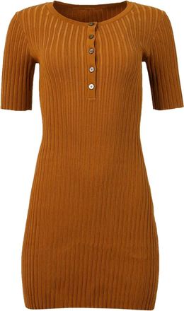 LHD Geknöpftes Kleid mit Saphiren - Braun