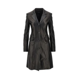 Gucci Nappa leather single-breasted coat Woman 44