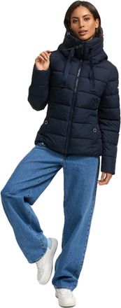 Navahoo Damen Steppjacke Winterjacke Stehkragen gefüttert B930 [B930-Amay-Navy-Gr.XS]