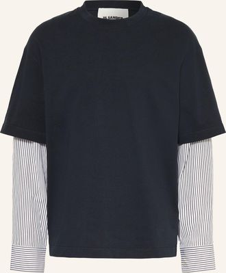 Jil Sander Longsleeve Im Materialmix blau