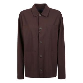 Herno Homme, Chemises, Brun, Taille: XL Overshirt en n&eacute;opr&egrave;ne avec boutons logo