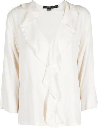 Seventy Femme, Blouses et Chemises, Blanc, Taille: 42 FR Chemise &agrave; Volants