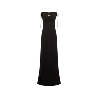 Roberto Cavalli Maxi-Kleid mit Spiegel-Schlangen-Detail - - Dresses - Damen - Schwarzk - XS