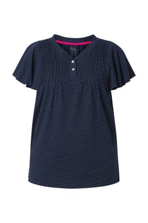 Ulla Popken T-Shirt T-Shirt P&uuml;nktchen Biesen V-Ausschnitt