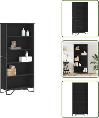 vidaXL Vidaxl - B&uuml;cherregal Schwarz 80x31x169 cm Holzwerkstoff - B&uuml;cherregal - B&uuml;cherregale - B&uuml;cherschrank - Lagerregal
