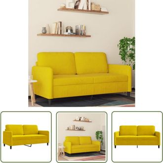 vidaXL 2-Sitzer-Sofa Gelb 140 cm Samt - Samtsofa - Couch Gelb - Wohnzimmersofa - 2-Sitzer Sofa - Modernes Sofa - The Living Store