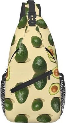 Generic Antivol Sacoche Homme Bandouliere Motif avocat vert Sac De Poitrine L&eacute;ger Sac DEpaule pour Randonn&eacute;e Homme Camping