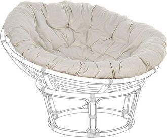 Beliani Coussin de Si&egrave;ge Ext&eacute;rieur pour Chaise de Jardin Tissu Polyester Coton Beige Clair Salvo/Orvieto