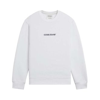Guess Slim Logo Rundhals-Sweatshirt - - Sweatshirts & Hoodies - Herren - Wei&szlig; - M