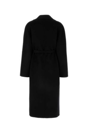 Ferragamo Womens Black Wool Blend Coat Nero Cappotti