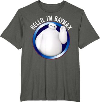 Disney Big Hero 6 Baymax Wave Hello Circle Graphic T-Shirt T-Shirt