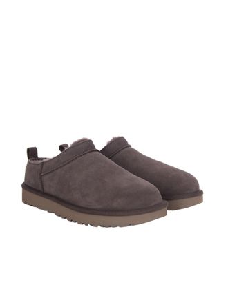 UGG Womens Sabot Classic Micro Dense Smoke Upper: Leather; Outsole: Eva Slippers Flat Shoes