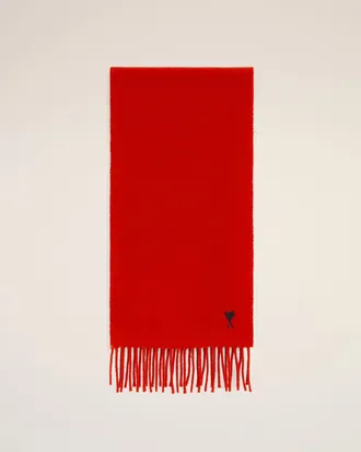 Ami Ami Paris - Echarpe rouge en laine Ami de Coeur Rouge Rubis - TU - Unisex