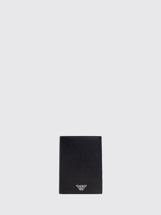 Emporio Armani Saffiano Bifold-Dokumentenhalter mit Monogramm und Logo