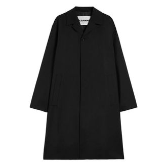 Jil Sander Homme, Manteaux, Noir, Taille: L Manteau en laine boutonn&eacute;