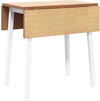 vidaXL Esstisch Wei&szlig; Massivholz Gummibaumholz - Vidaxl