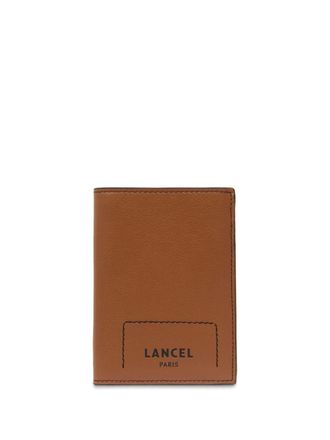 Lancel portefeuille pliant 9cc en cuir - Marron