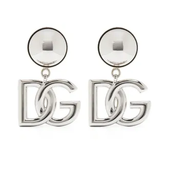 Dolce & Gabbana Femme, Accessoires, Gris, Taille: ONE Size Boucles doreilles clip logo