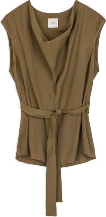 Alysi Femme, Tops, Vert, Taille: 38 FR Top sans manches