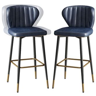 Generic 26/30 Zoll hohe Barhocker mit Kunstlederbezug und Fu&szlig;st&uuml;tze, um 360&deg; drehbare Barhocker f&uuml;r K&uuml;cheninsel, Kneipe, Bistro