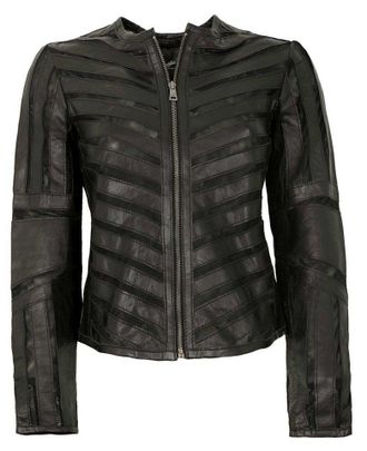 Mauritius Lederjacke GGSuri Mauritius - Damen Lederjacke Lammnappa Materialmix schwarz