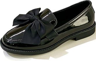 Generic Mocassins avec noeud pour femme - Grande largeur - &Eacute;l&eacute;gants, d&eacute;contract&eacute;s et confortables - Pour le travail, Noir, 39.5 EU