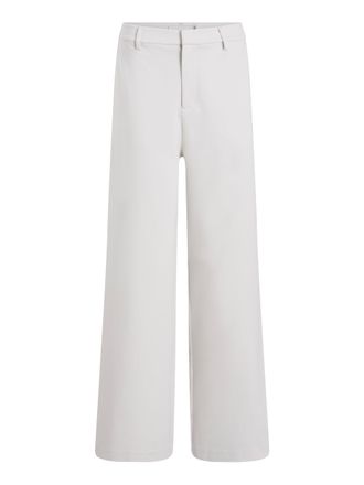 Calvin Klein Damen Stoffhose Milano Wide Leg, Wei&szlig; (Chalk), XS
