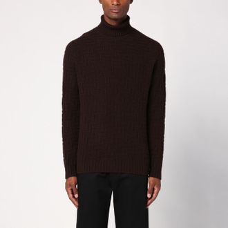 Prada Brauner Rollkragenpullover aus Kaschmirgemisch