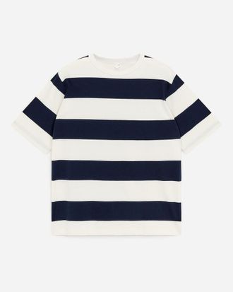 Arket Lockeres T-Shirt Aus Baumwolle -Blau