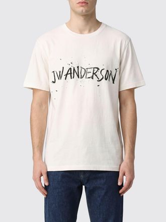J.W.Anderson T-shirt &agrave; col rond en coton avec logo imprim&eacute; et &eacute;paules tombantes