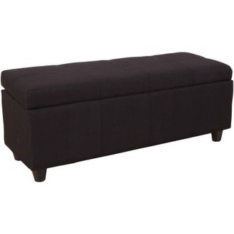 Hhg Banc/banquette/coffre de rangement Kriens, 112x45x45cm, tissu, noir