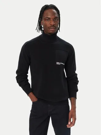 Karl Lagerfeld Rollkragenpullover B4M18023 Schwarz Regular Fit