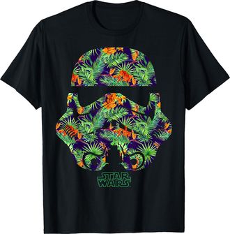 Star Wars Tropical Stormtrooper Helmet Graphic T-Shirt T-Shirt