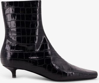 Toteme Pointed-toe ankle boots with crocodile effect - TOTEME - gender_Woman
