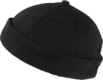 Nyls Création Bonnet Docker Noir en Feutre de Laine Homme et Femme Look Hiver Duik - Mixte