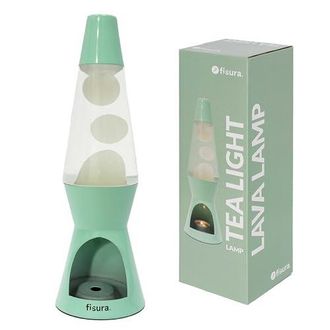 Fisura Lavalampe Mit Kerze, Ohne Strom. Minz-Weiße, Umweltfreundliche Lampe. Originelles Geschenk. 29 cm x 8,5 cm (Kerze Nicht Enthalten)