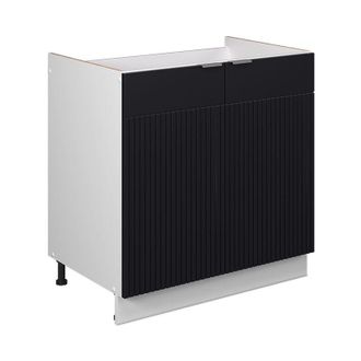 Vicco Sp&uuml;lenunterschrank Fame-Line, Schwarz gestreift, 80 cm ohne Arbeitsplatte Vicco