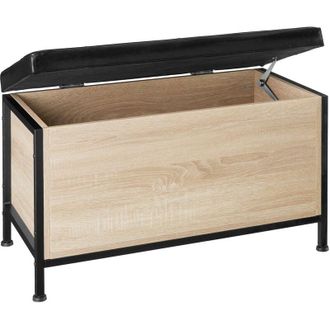 TecTake Tectake - Coffre banquette matelass&eacute;e 81,5 x 41,5 x 50,5 cm - Similicuir r&eacute;sistant - Rangement int&eacute;rieur 88L - Pieds r&eacute;glables pour stabilit&eacute;