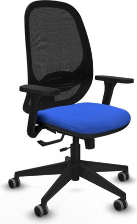 Piqueras y Crespo Cilanco Hoher B&uuml;rostuhl mit 3D-Armlehnen, h&ouml;henverstellbare Lendenwirbelst&uuml;tze, ausgestattet mit Syncro/Traslack und Schneideschaum, Schwarz/Blau